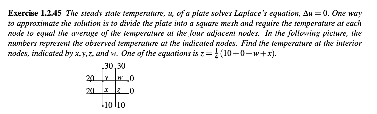 Solved Exercise 1.2.45 The steady state temperature, u, of a | Chegg.com