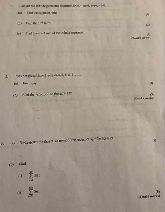 Solved 1. Consider the infinite geometric sequence | Chegg.com