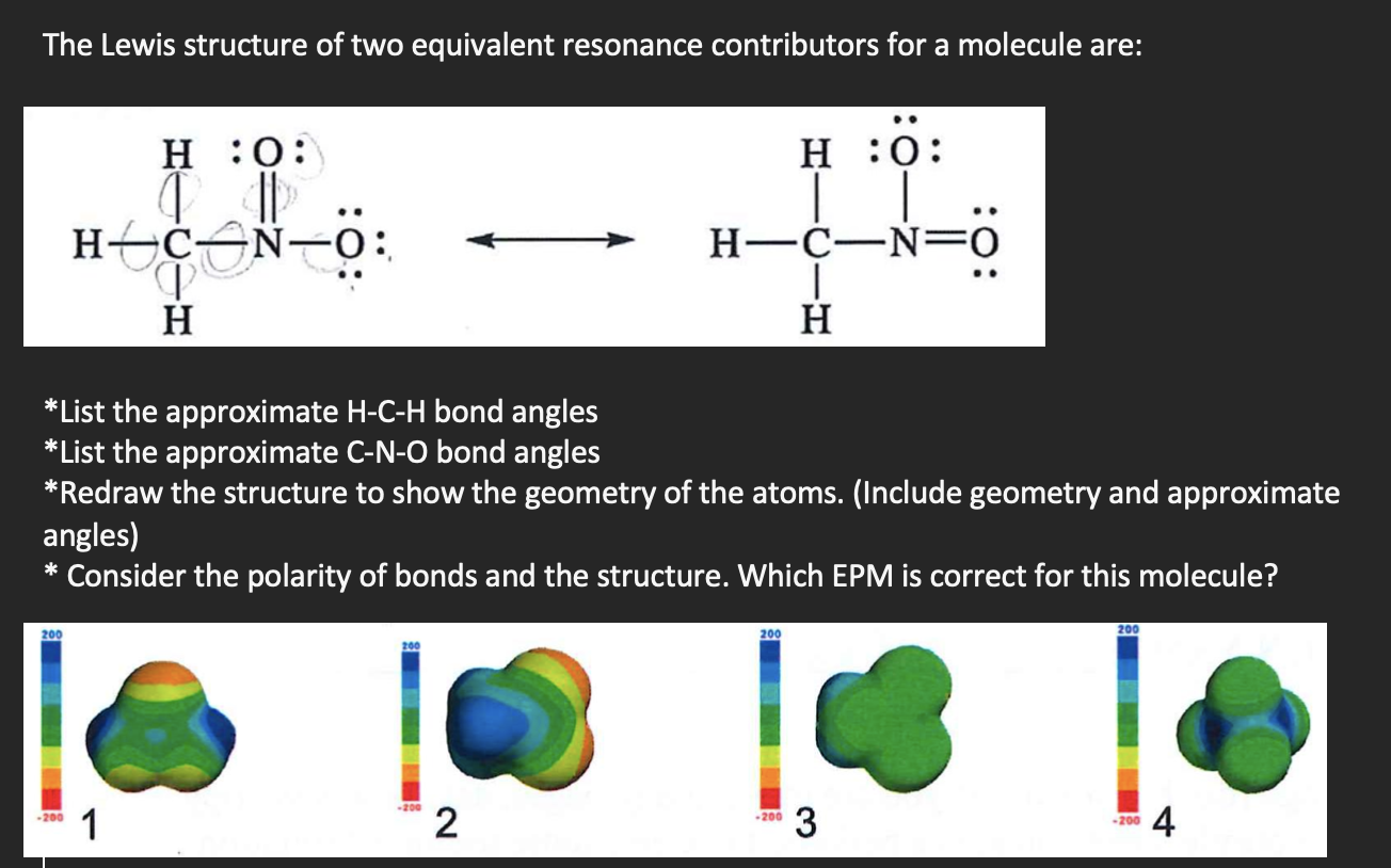 Solved The Lewis structure of two equivalent resonance | Chegg.com