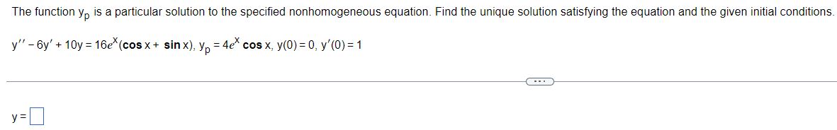 Solved The function yp is a particular solution to the | Chegg.com