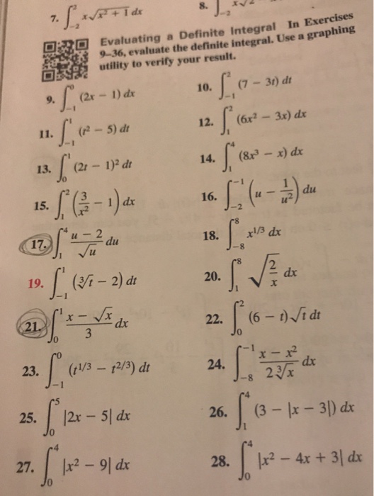Solved 3?Evaluating a Definite Integral In Exercises 9-36, | Chegg.com