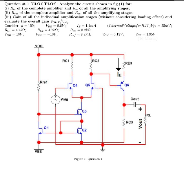 Question #1 CLO1][PLO2): Analyze the circuit shown in | Chegg.com