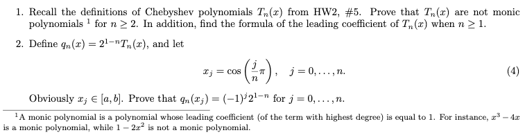 Minimizing the error in polynomial interpolation. | Chegg.com