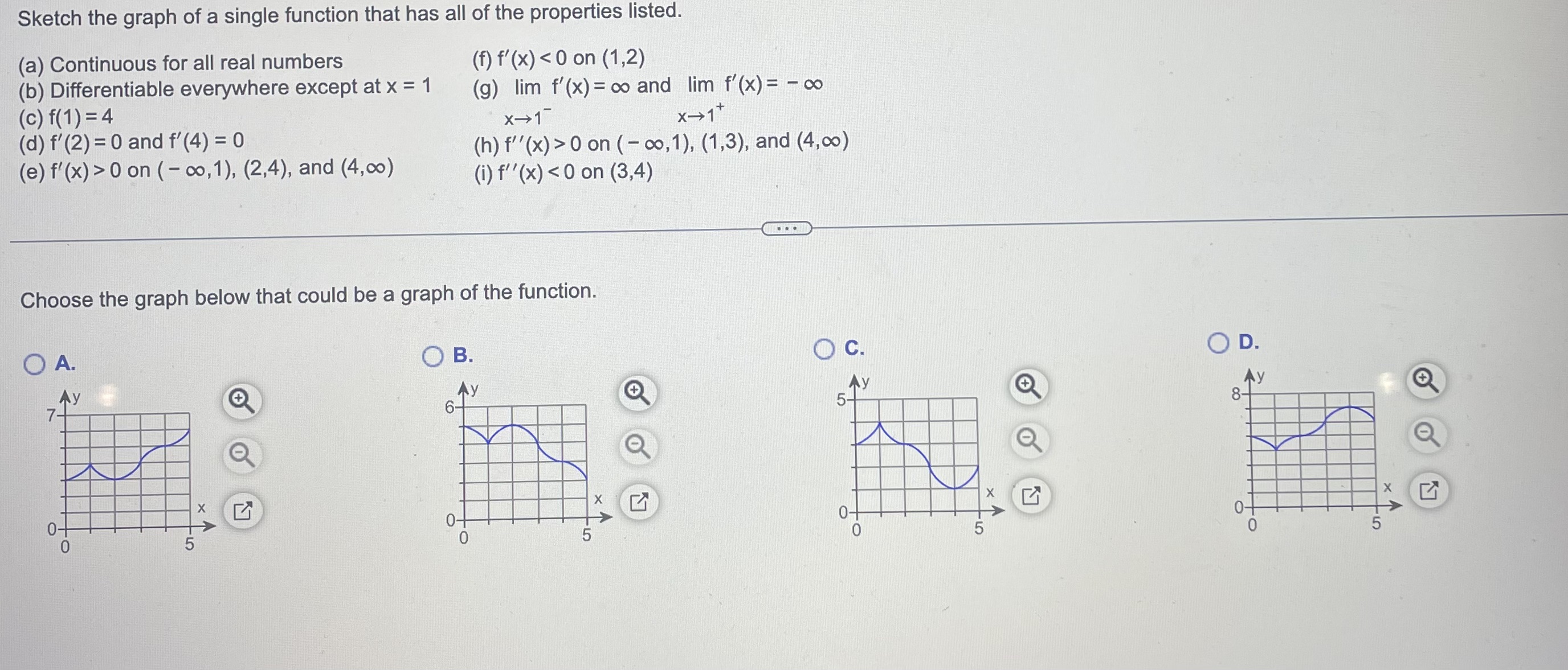 Solved Sketch the graph of a single function that has all of | Chegg.com