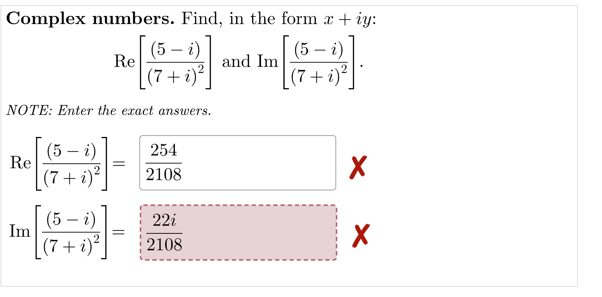 Solved Complex numbers. Find, in the form x+iy : | Chegg.com