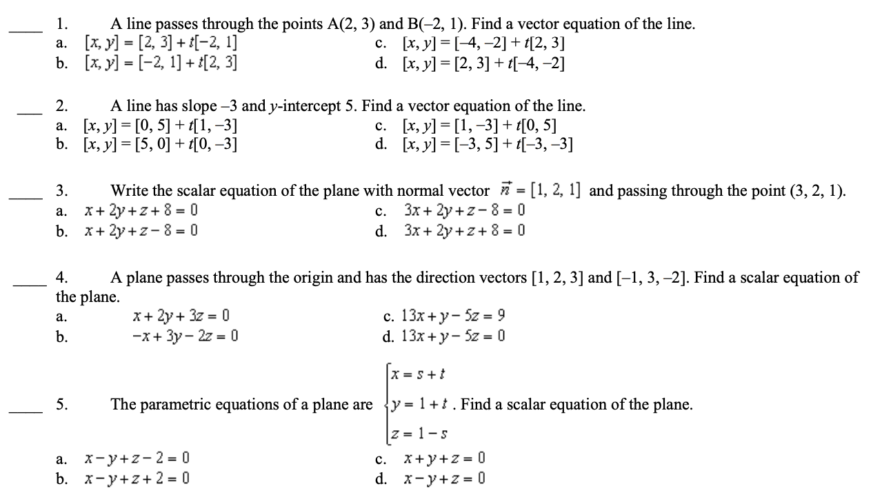 Solved A line passes through the points A(2, 3) and B(-2, | Chegg.com