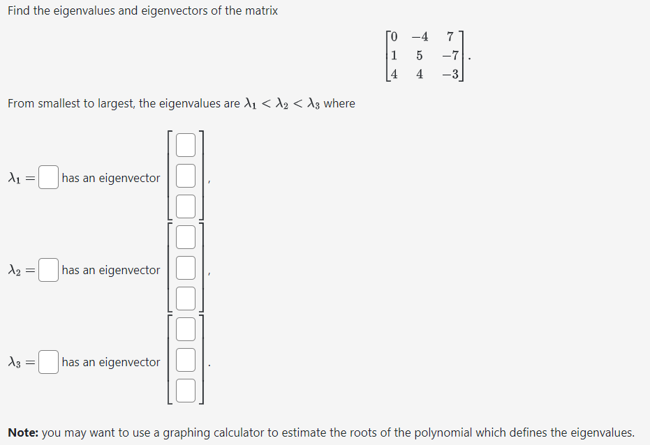 Solved Find the eigenvalues and eigenvectors of the | Chegg.com