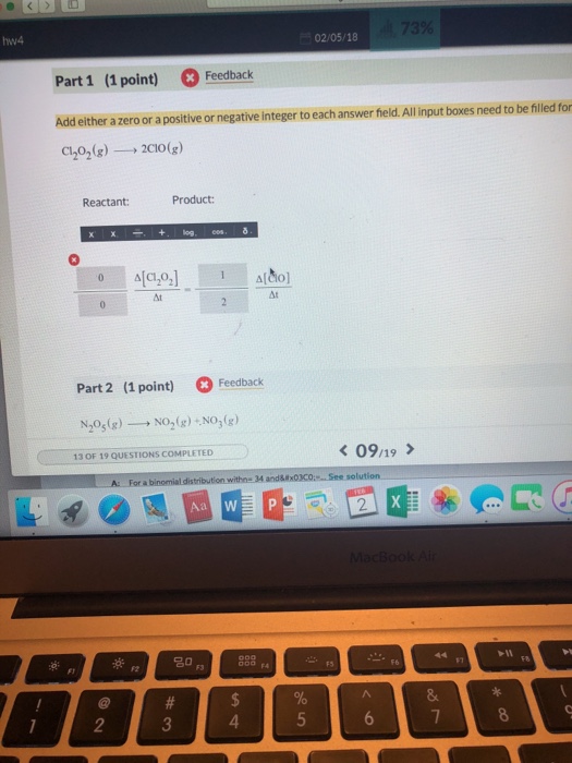 Solved hw4 02/05/18 Part 1 (1 point) Feedback Add either a | Chegg.com