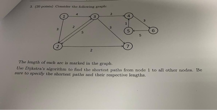 Solved 3. (20 points) Consider the following graph: 1 3 5 6 | Chegg.com