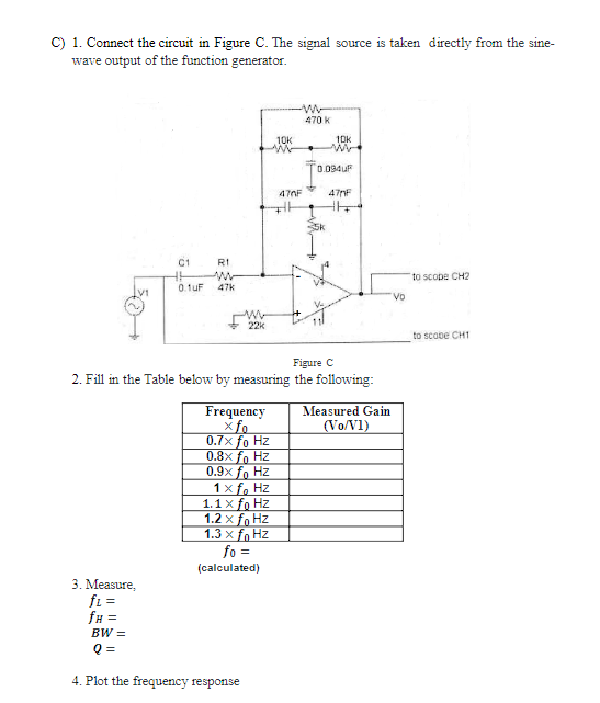 Solved C) 1. ﻿Connect the circuit in Figure C. ﻿The signal | Chegg.com