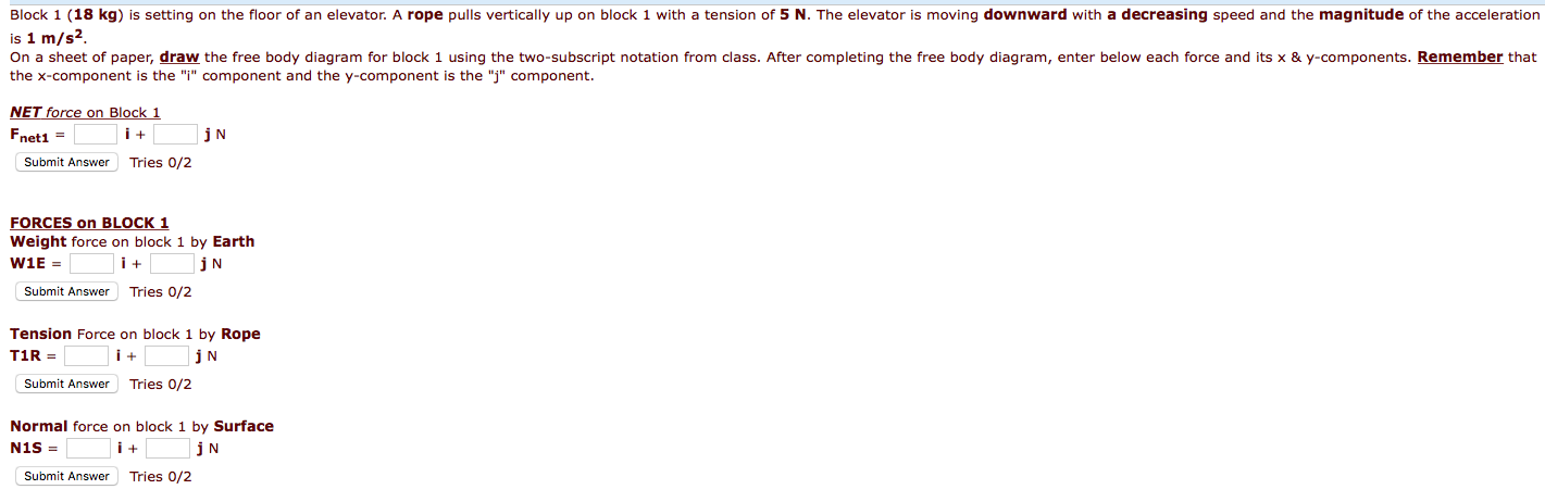 Solved Block 1 (18 kg) is setting on the floor of an | Chegg.com
