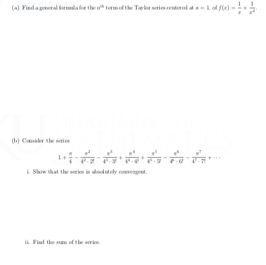 Solved (a) Find a general formula for the neth term of the | Chegg.com
