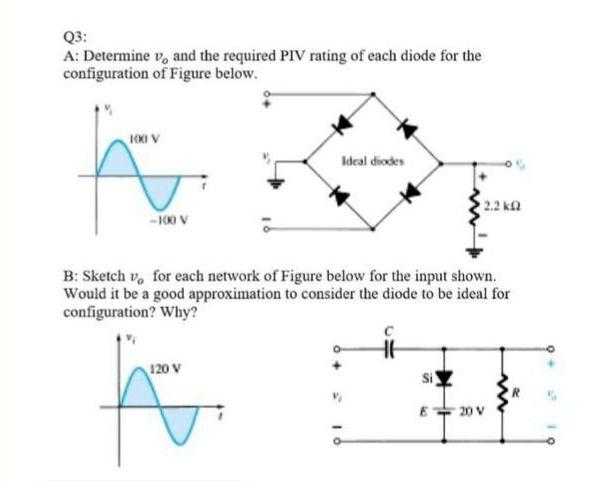 Solved Q3: A: Determine v, and the required PIV rating of | Chegg.com