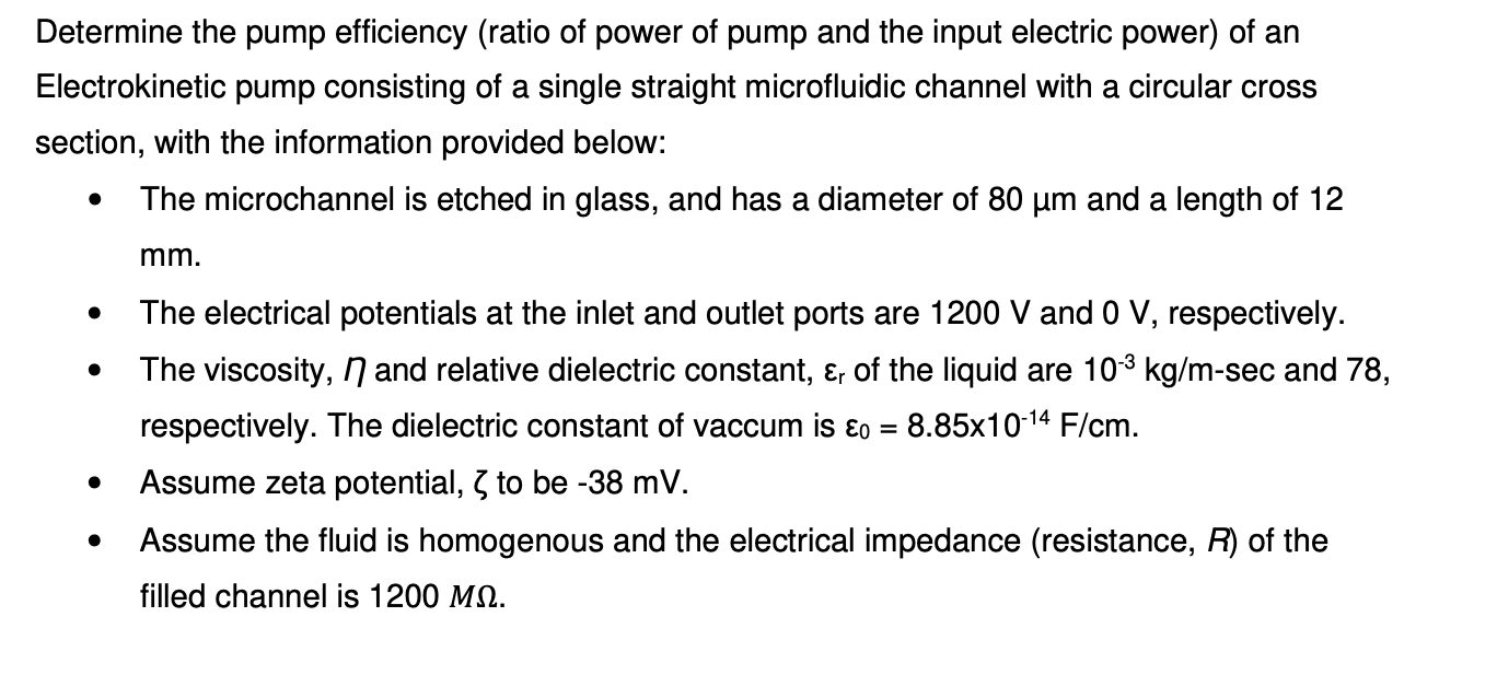 Solved Determine the pump efficiency (ratio of power of pump | Chegg.com