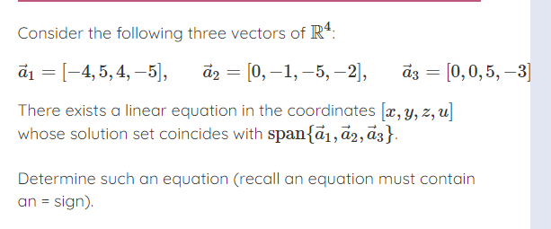 Solved Consider the following three vectors of \\( | Chegg.com