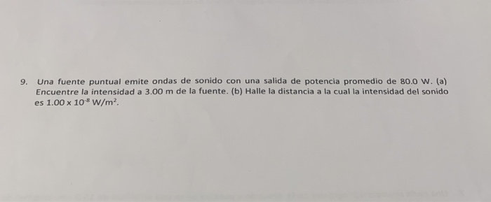 Solved a point source emits sound waves with an average | Chegg.com