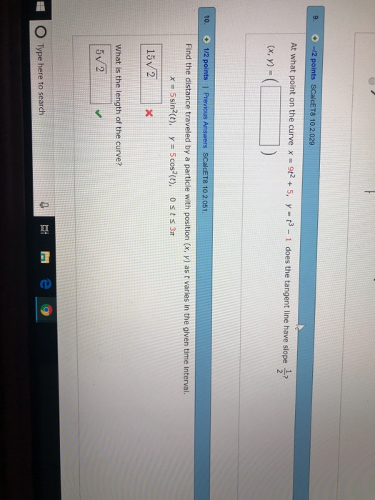 Solved 9. -12 points SCalcET8 10.2.029. At what point on the | Chegg.com Solved 9. -12 points SCalcET8 10.2.029. At what point on the | Chegg.com