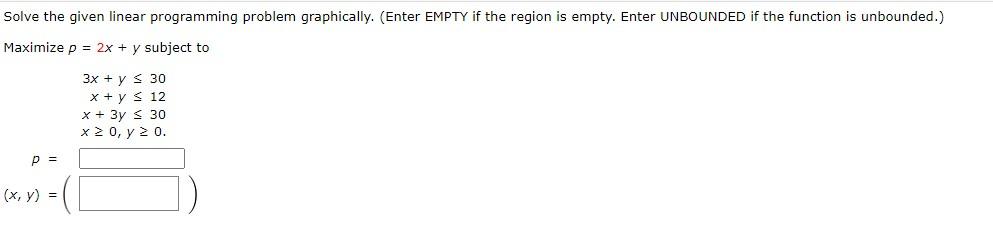 Solved Solve the given linear programming problem | Chegg.com