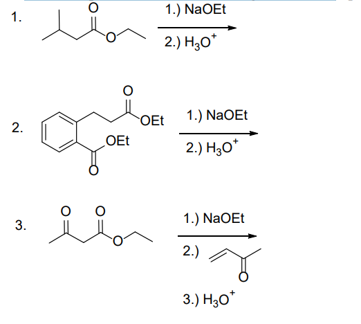 Solved 1.) NaOEt 2.) H3O+ | Chegg.com