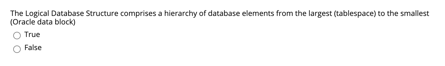Solved The Logical Database Structure comprises a hierarchy | Chegg.com
