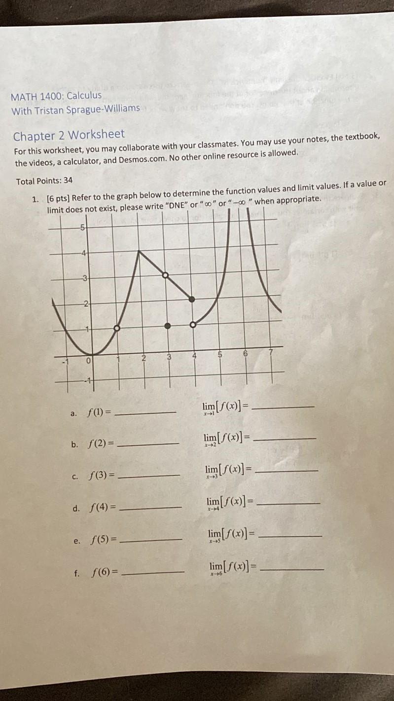 Solved MATH 1400: Calculus With Tristan Sprague-Williams | Chegg.com