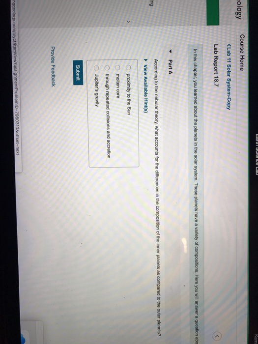 Solved Earth Science Lab logy Lab 11 Solar S Lab Report 18.5 | Chegg.com Solved Earth Science Lab logy Lab 11 Solar S Lab Report 18.5 | Chegg.com