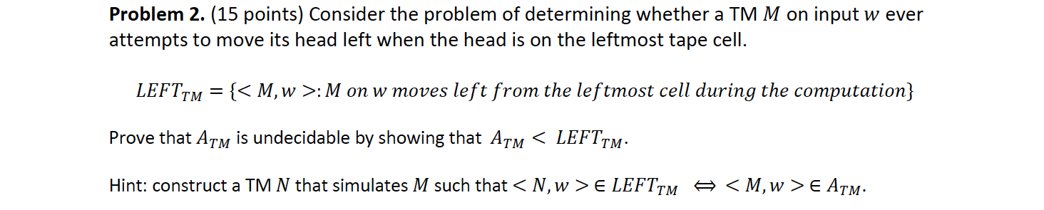 Solved Problem 2. (15 points) Consider the problem of | Chegg.com