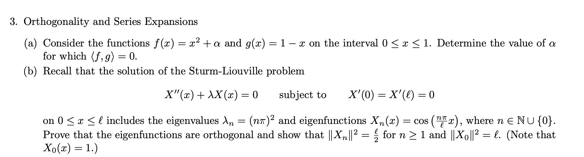 Solved (a) Consider the functions f(x)=x2+α and g(x)=1−x on | Chegg.com