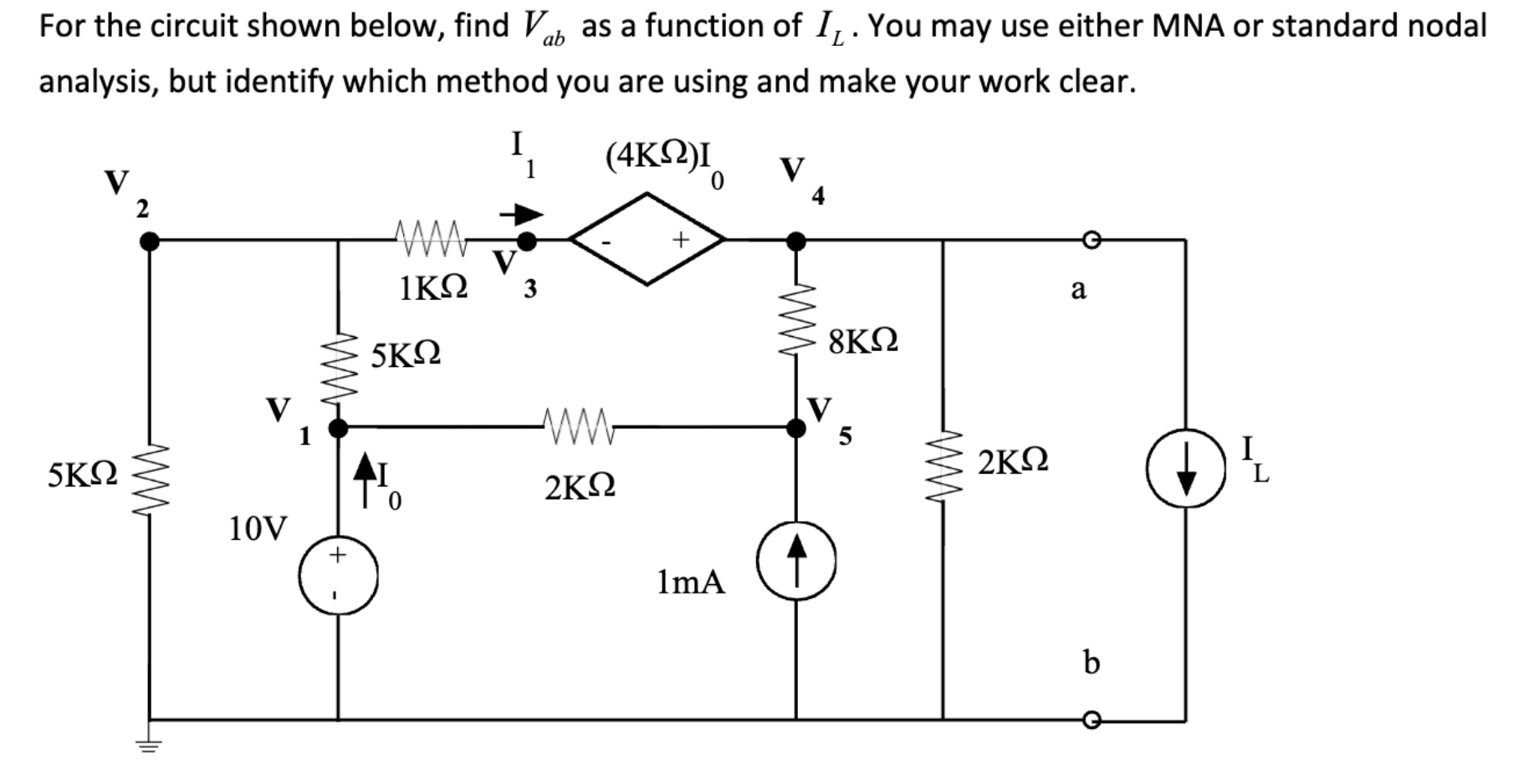 Solved For the circuit shown below, find Vab ﻿as a function | Chegg.com
