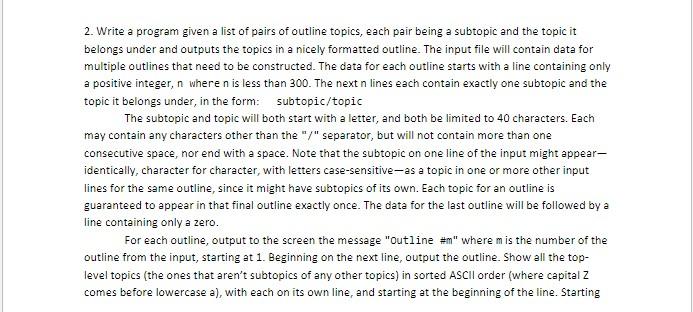 Solved 2. Write a program given a list of pairs of outline | Chegg.com
