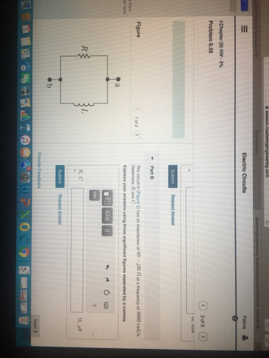 Solved Electric Circults Chapter(9)HW-2% Problem 9.26 3 of 5 | Chegg.com