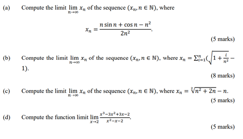 Solved (a) Compute the limit lim Xn of the sequence (Xnın | Chegg.com