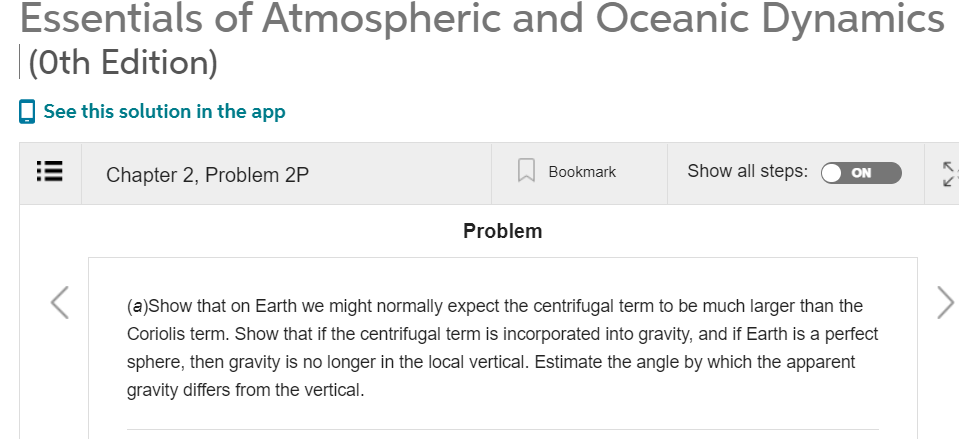 Solved Essentials of Atmospheric and Oceanic Dynamics (Oth | Chegg.com