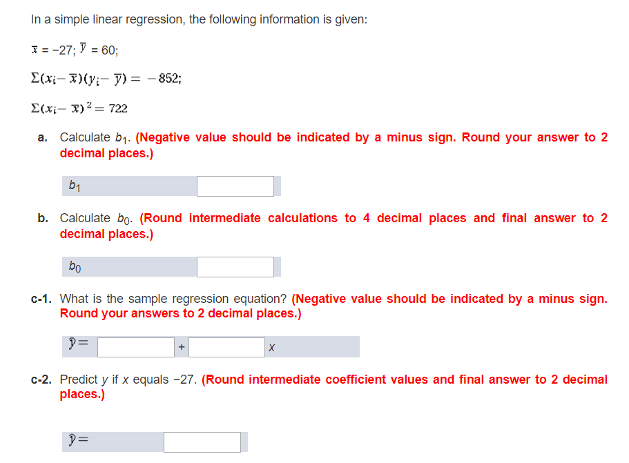 Solved In a simple linear regression, the following | Chegg.com