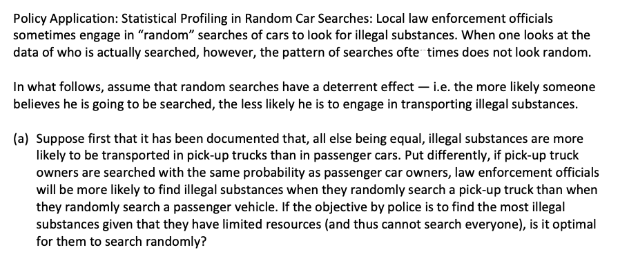 Solved Policy Application: Statistical Profiling in Random | Chegg.com