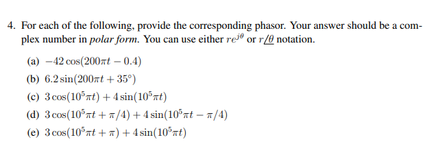 Solved 4. For each of the following, provide the | Chegg.com