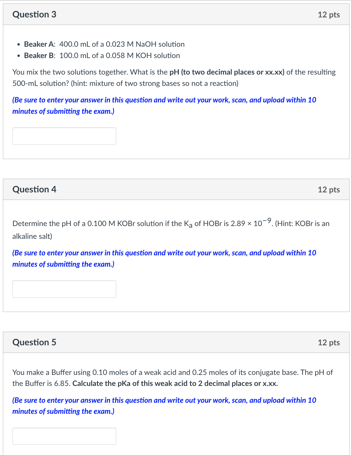 Solved You have \\( 100.0 \\mathrm{~mL} \\) of a Strong Acid | Chegg.com