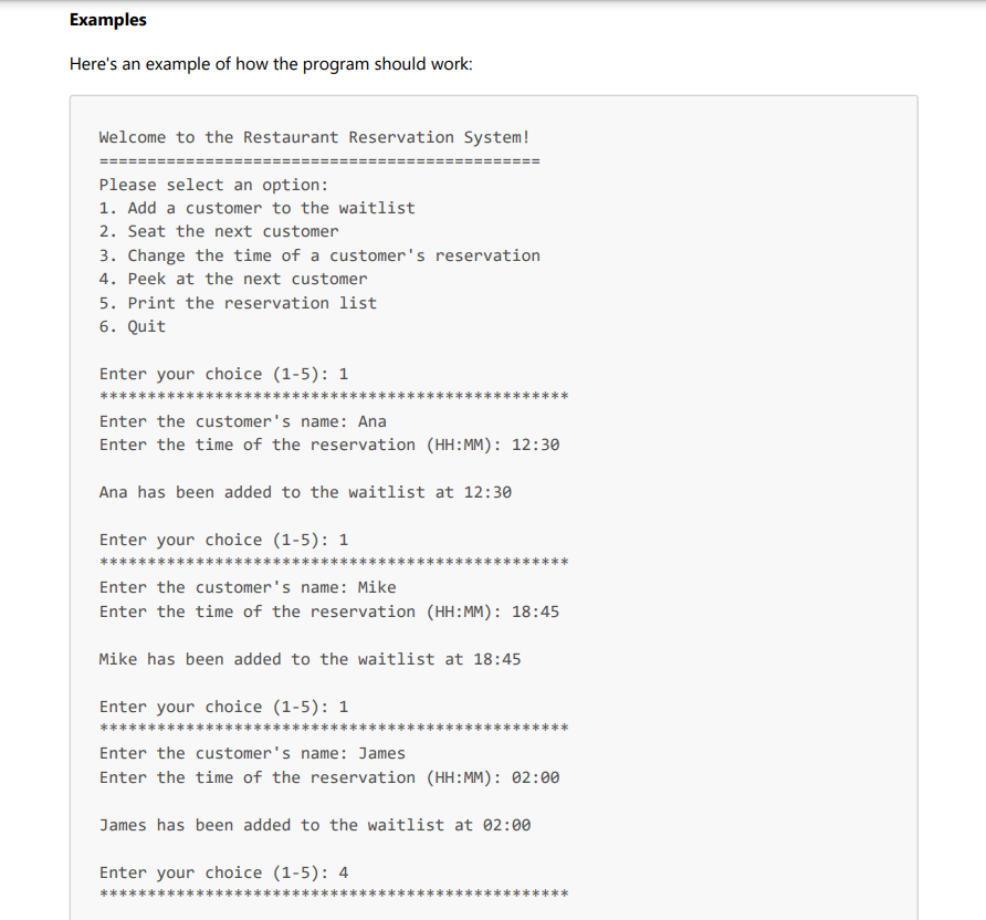 Solved You have been hired by a restaurant to create a | Chegg.com