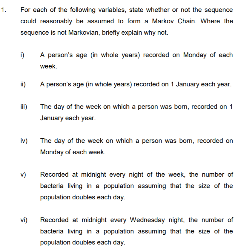 Solved 1. For each of the following variables, state whether | Chegg.com