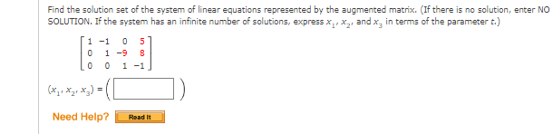 Solved Find the solution set of the system of linear | Chegg.com