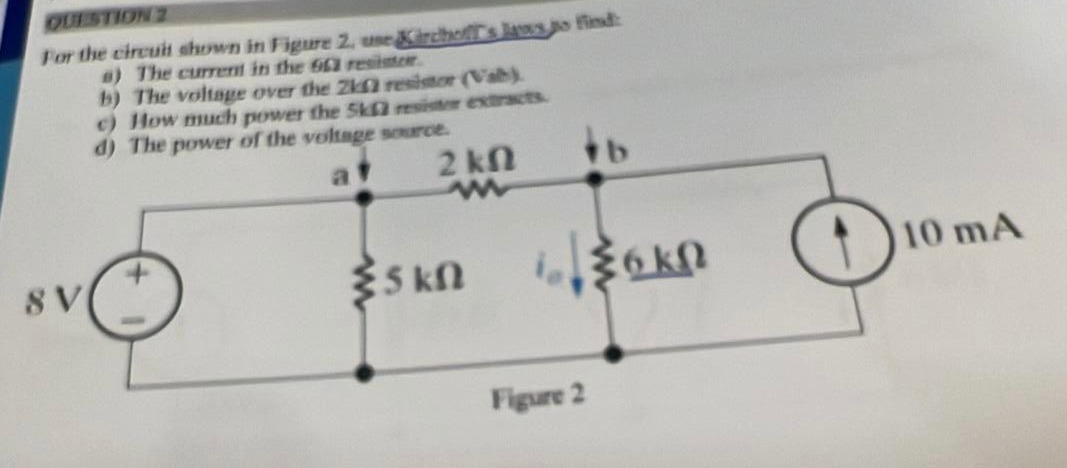 Solved Jor the circuit shewn in figure 2. use XCi-chofirs | Chegg.com