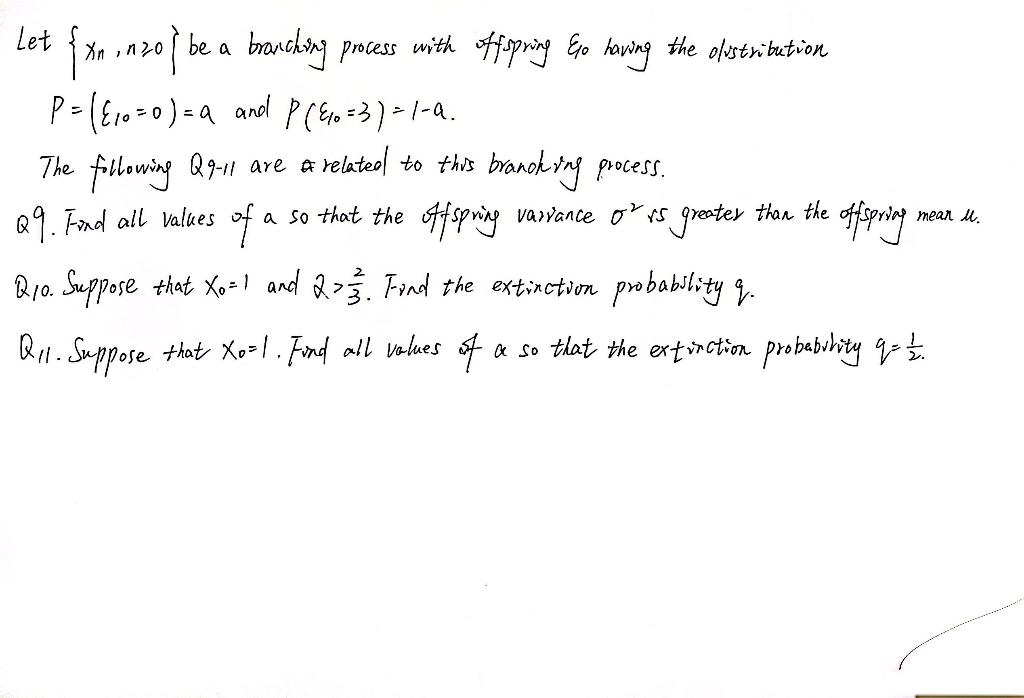 Solved Let {xn,n⩾0} be a brouching process with offspring | Chegg.com
