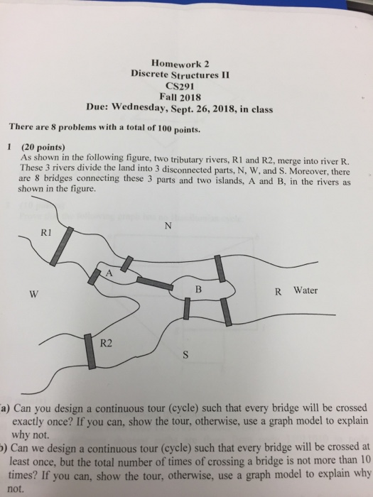 Solved Homework 2 Discrete Structures II CS291 Fall 2018 | Chegg.com