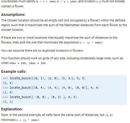 Solved Locating an artificial flower Inspired by the Swarm | Chegg.com