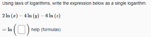 Solved Using laws of logarithms, write the expression below | Chegg.com