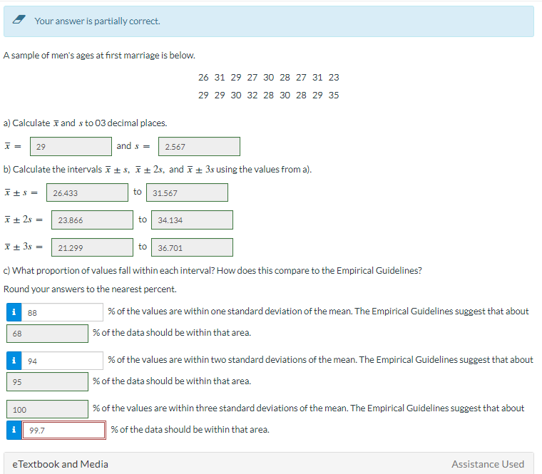 Solved what is the % of the values that are within one, two, | Chegg.com