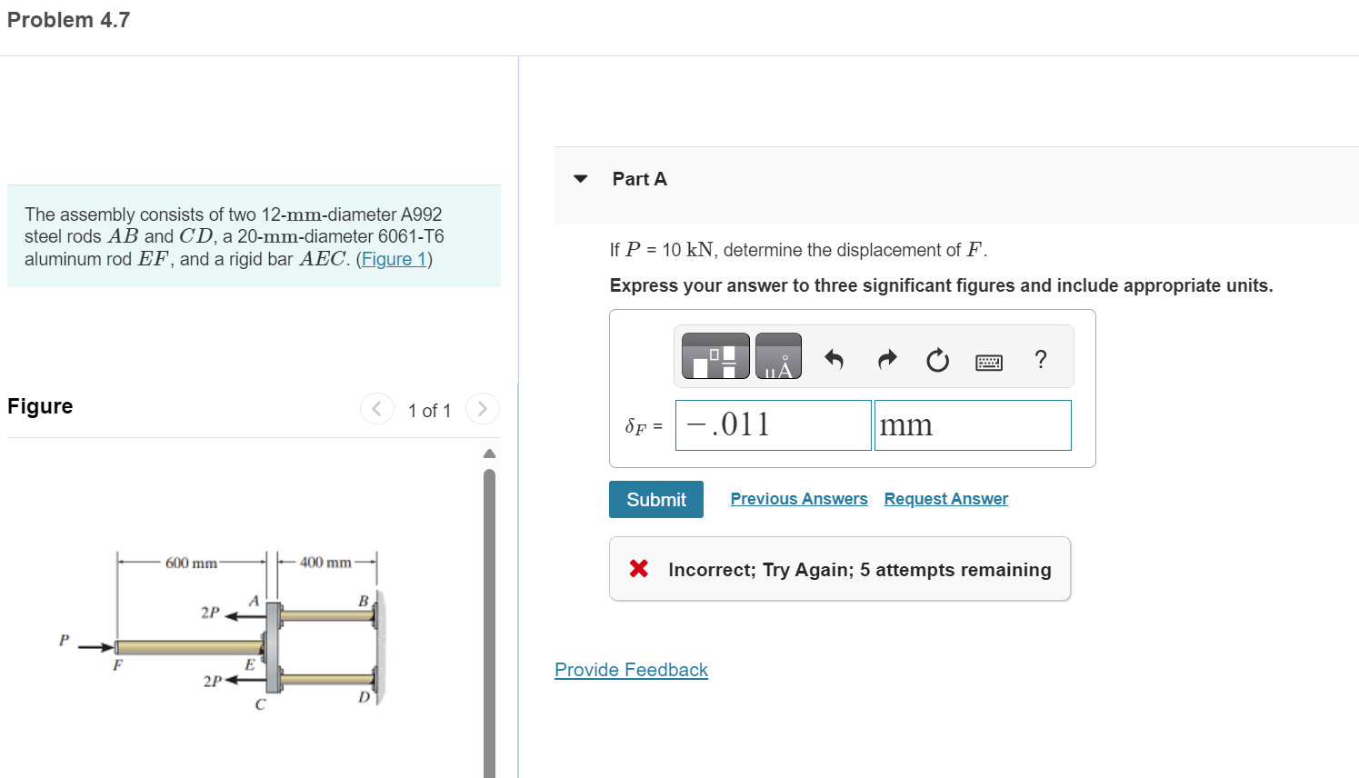 Solved The assembly consists of two 12-mm-diameter A992 | Chegg.com