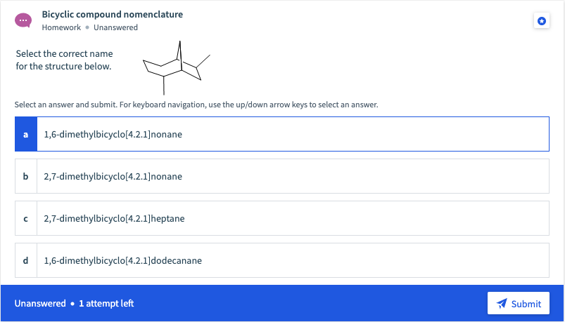 Solved Bicyclic compound nomenclature Homework. Unanswered | Chegg.com