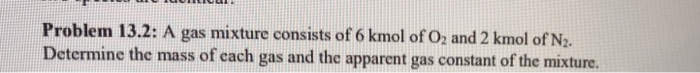 Solved Problem 13.2: A gas mixture consists of 6 kmol of O2 | Chegg.com