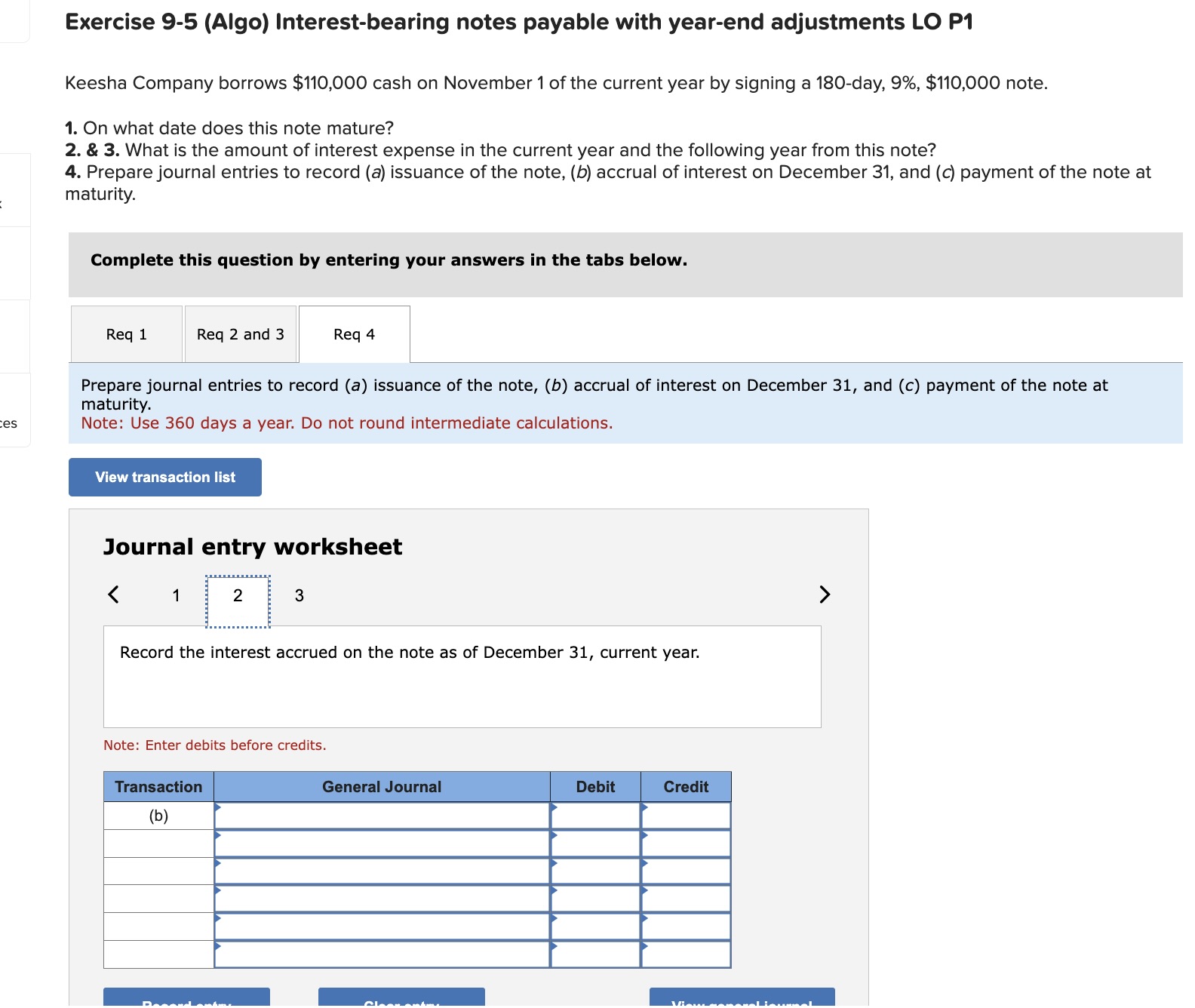 Solved Exercise 9-5 (Algo) Interest-bearing notes payable | Chegg.com